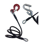 Safety cable wire rope with hook for lifting lashing for trailer safty ...